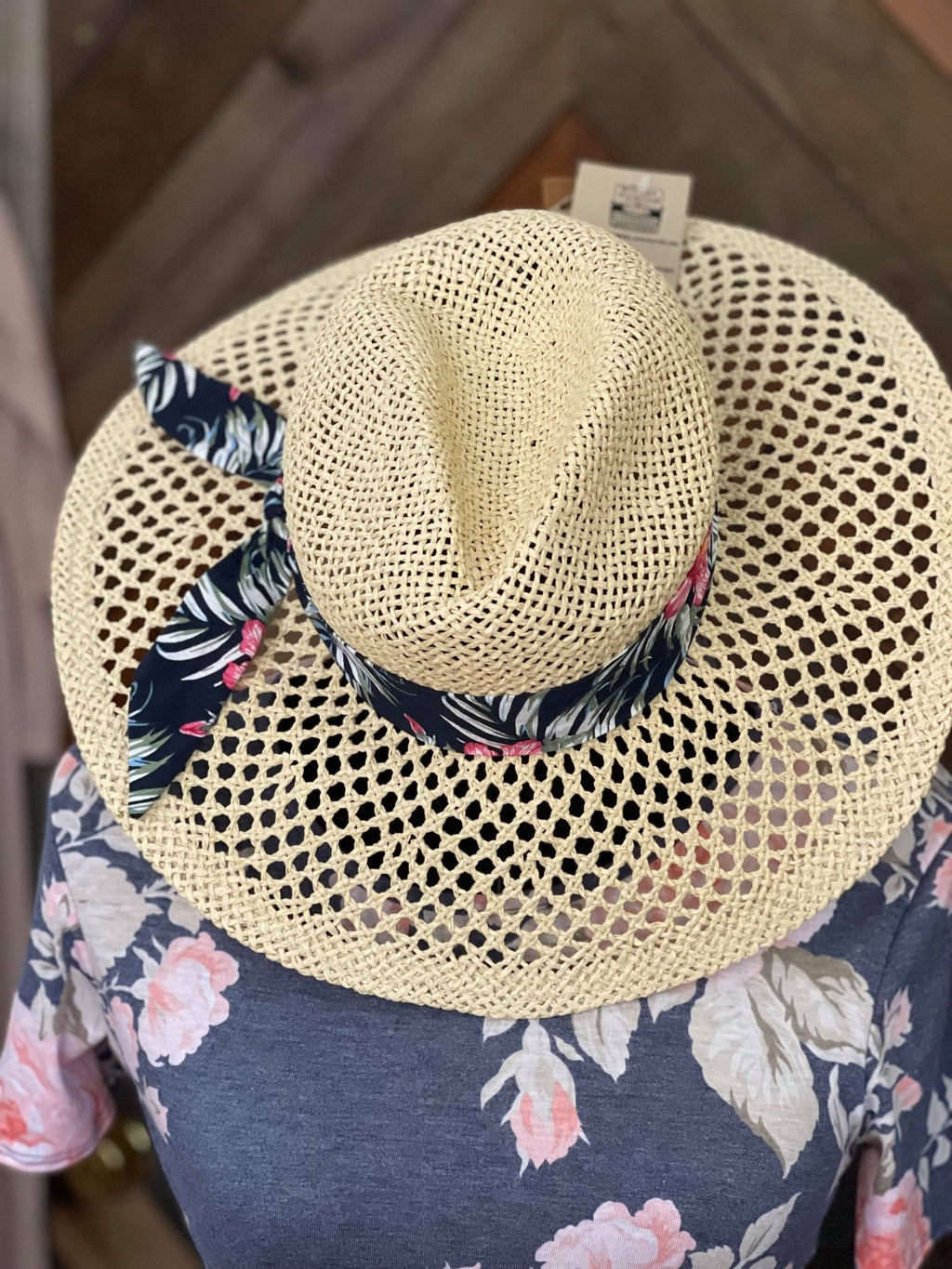 TROPICAL PRINT SASH PANAMA HAT BY CC – Willapa Printing Boutique